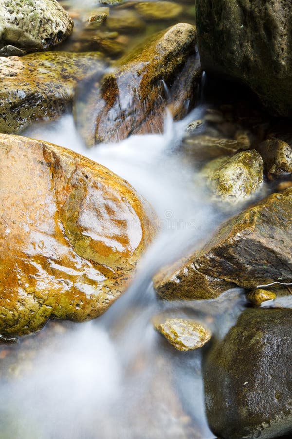 Mountain Stream Running Over Rocks Stock Photo - Image of trickle ...