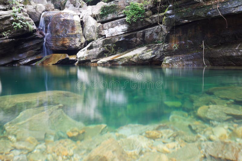 Mountain Stream Running Over Rocks Stock Photo - Image of plant, rock ...
