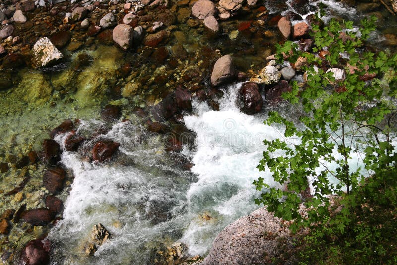 Mountain Stream with Water Seen from Above Stock Image - Image of brook ...