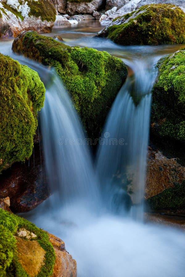 A Mountain Stream Waterfall. Stock Photo - Image of beautiful ...