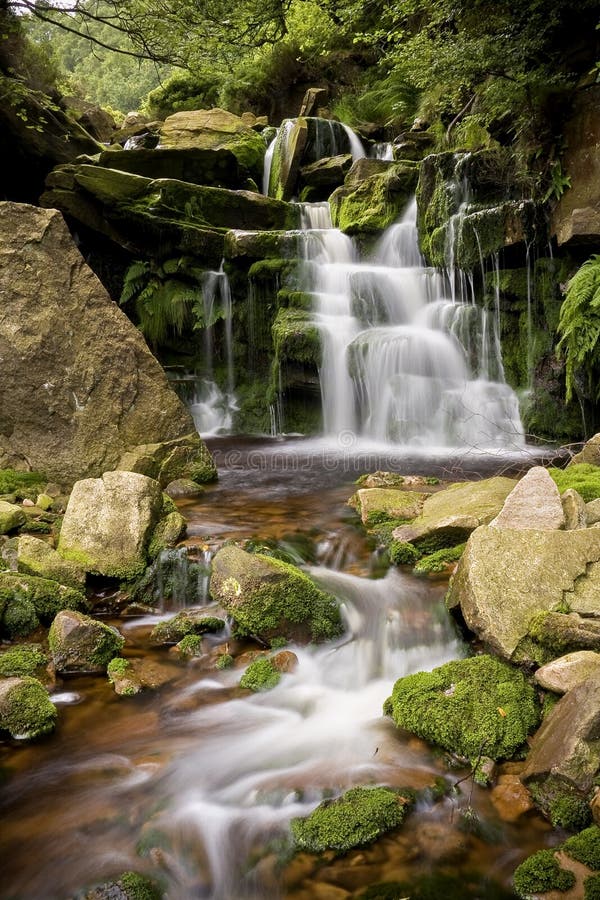 Mountain stream waterfall stock image. Image of forest - 5855289