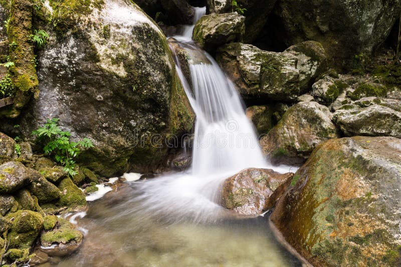 Mountain Stream Waterfall stock image. Image of moss - 58412099