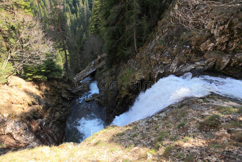 Mountain Stream with a Waterfall Stock Image - Image of drop, rock ...