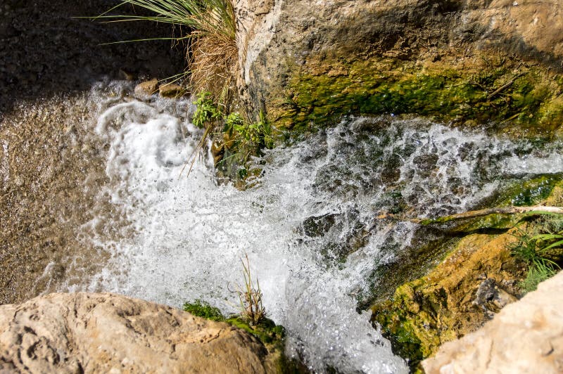 Mountain Stream, Waterfall, View from Above. Stock Image - Image of ...