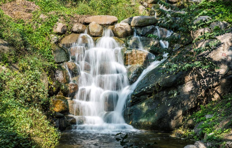 Mountain Stream Waterfall Water Scenery Shooting Stock Image - Image of ...