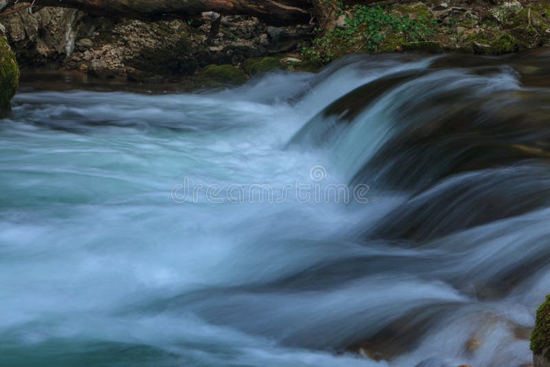Mountain Stream and Waterfalls in the Forest in Spring Stock Photo ...