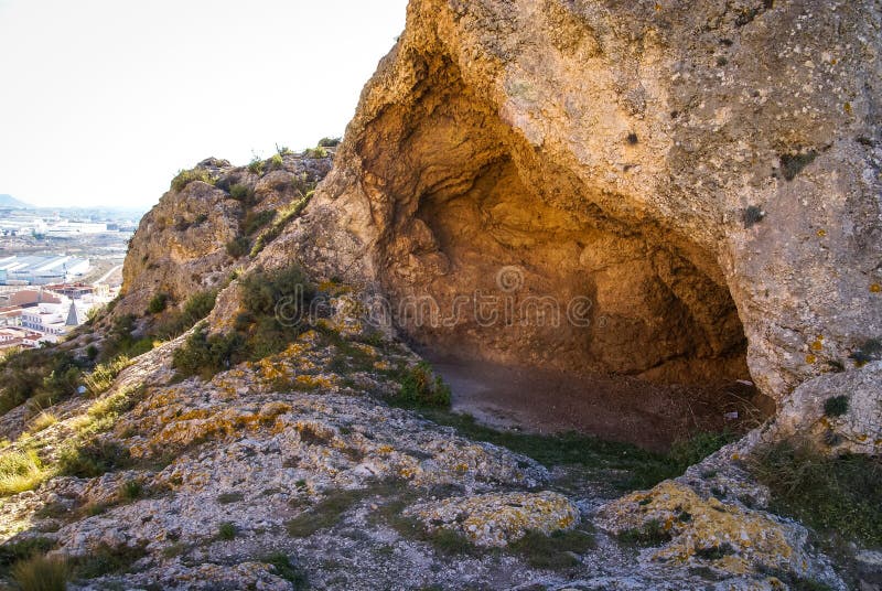 Mountain Structures Near Beautiful Medieval Castle at Sax, Valencia ...