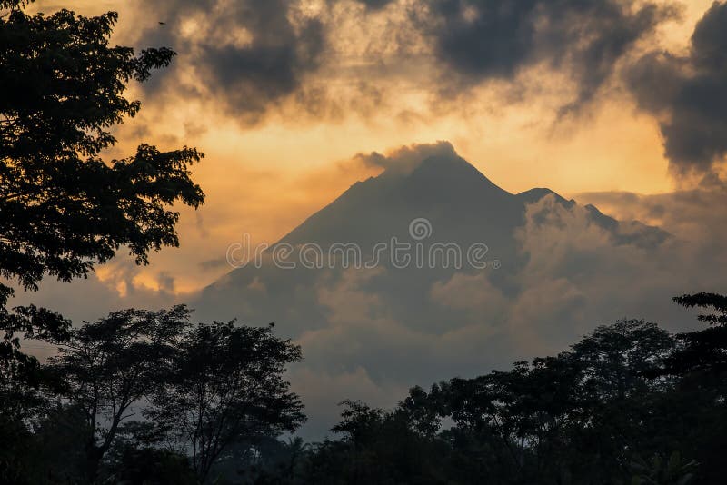 Mountain Sumbing Volcano, Java, Indonesia Stock Image - Image of ...