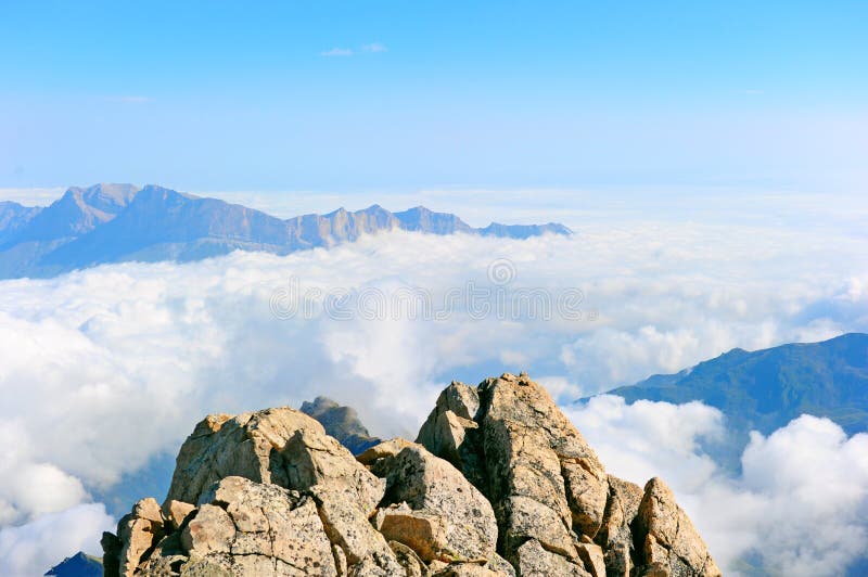 Mountain Summit with Blue Sky. Stock Image - Image of lake, region ...