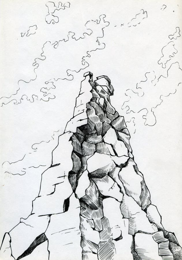 Mountain summit stock illustration. Illustration of skies - 36348139