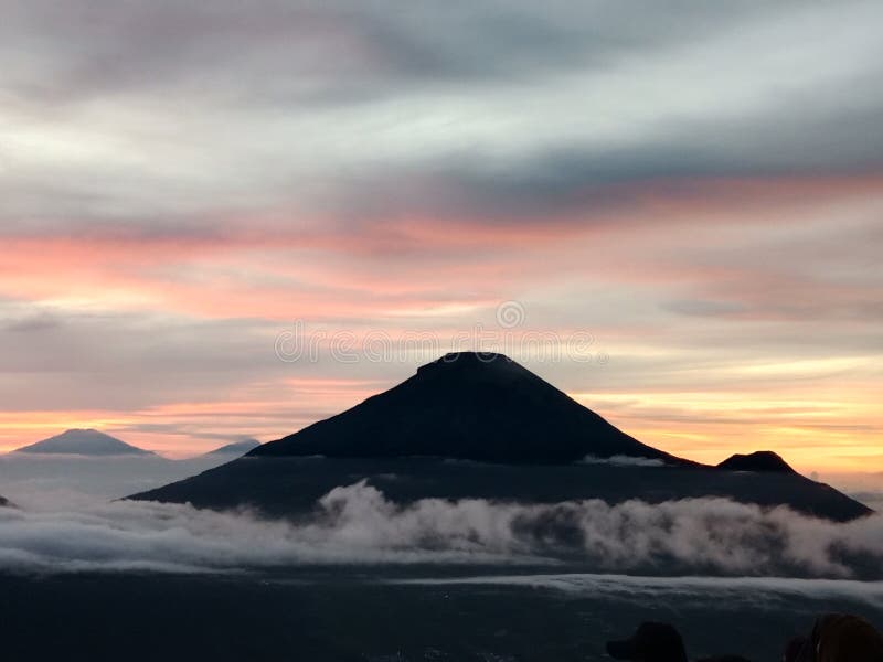 Mountain Sunrise from Java Indonesia Stock Photo - Image of java ...