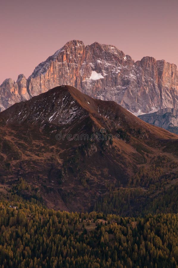 Mountain sunset stock photo. Image of dolomite, scenery - 21950228