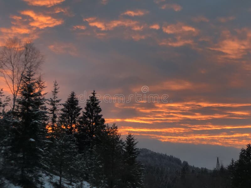 Mountain Sunset stock photo. Image of mountain, german - 135589718