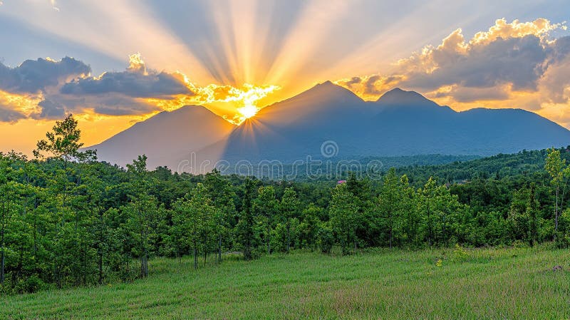 Crepuscular Rays after Sunset in Atlantic Stock Image - Image of rays ...
