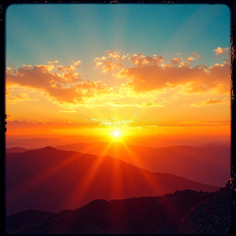 Mountain Sunset Glow stock photo. Image of sunset, clouds - 375218678