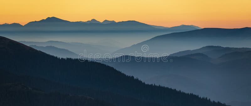 Mountain sunset header stock photo. Image of golden - 268436176