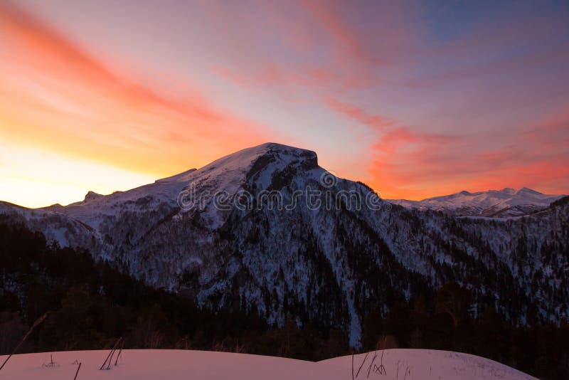 Mountain sunset winter stock image. Image of freeze, figured - 36799323