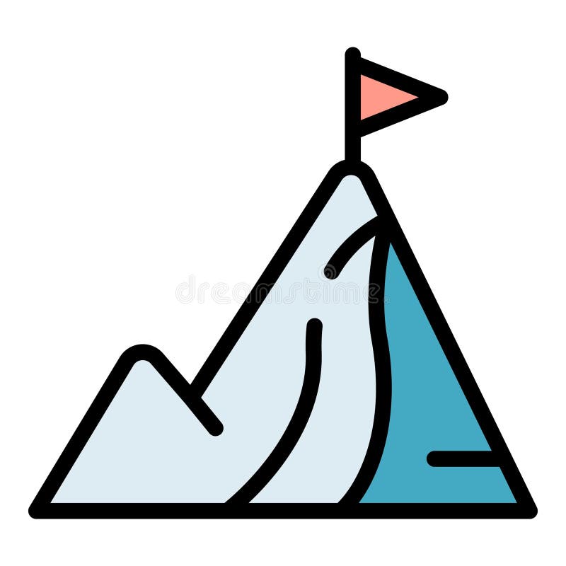 Mountain Target Icon Vector Flat Stock Illustration - Illustration of ...