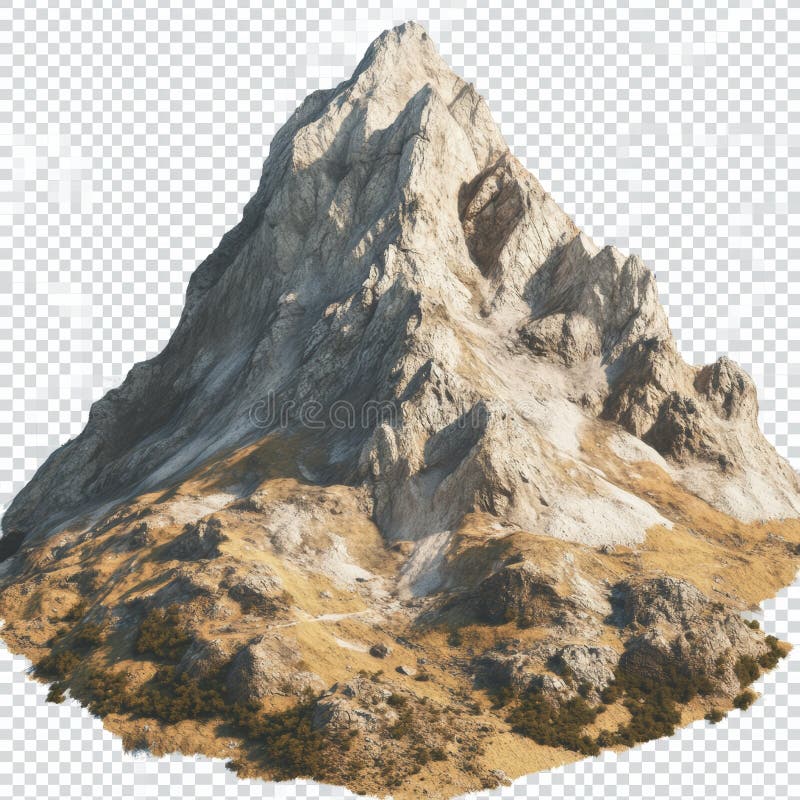 Mountain Terrain. 3D Vector Illustration. Isolated on Transparent ...