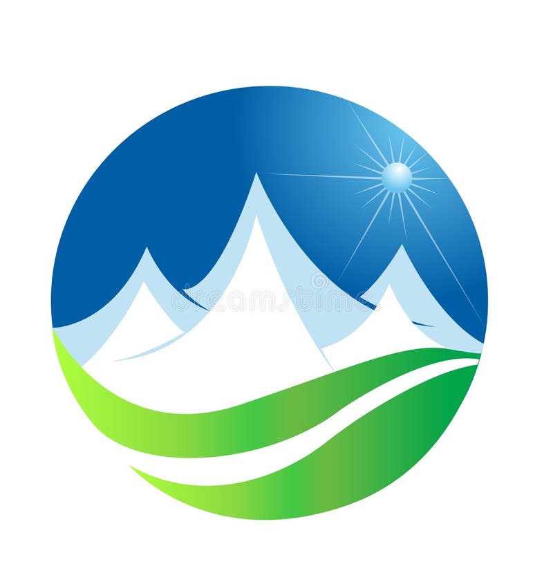 Mountain Terrain Over the Horizon Icon Stock Vector - Illustration of ...