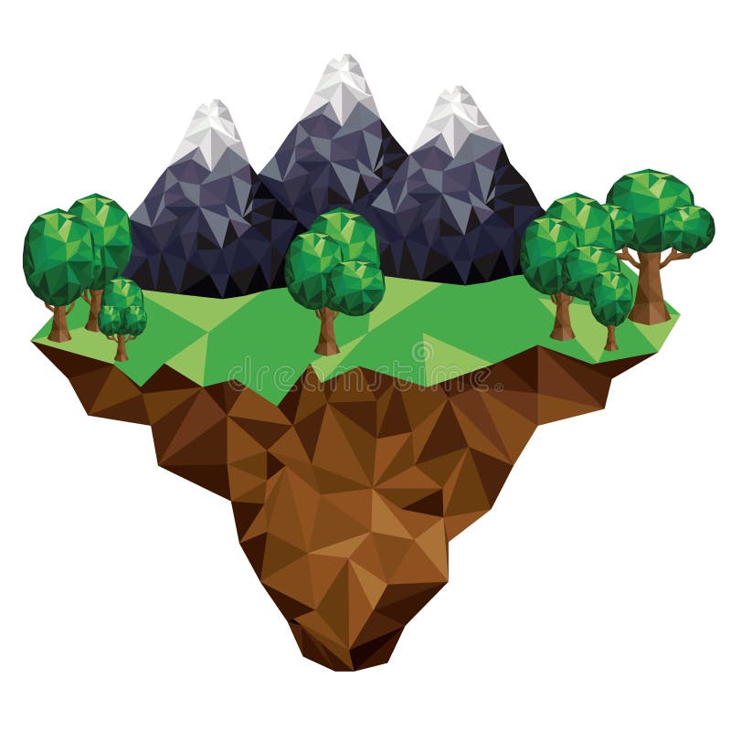 Mountain and Terrain Low Poly Icon Design Stock Vector - Illustration ...