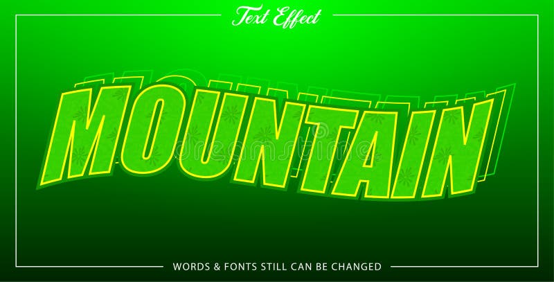 Mountain Editable Text Effect Style Stock Vector - Illustration of ...