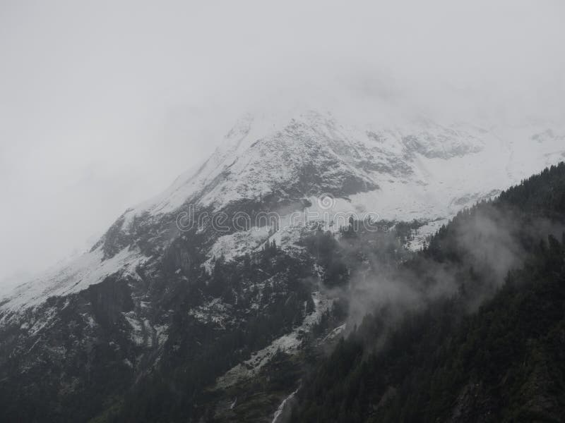 Mountain Top on a Foggy Day Stock Photo - Image of natural, alps: 169729640