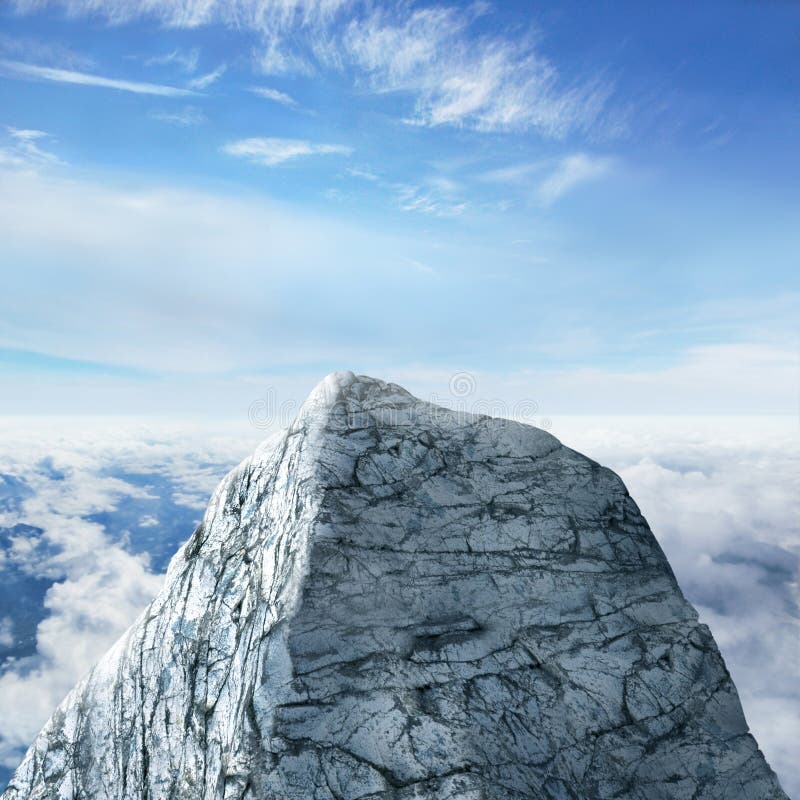 Mountain top stock image. Image of mood, view, clouds - 64989691