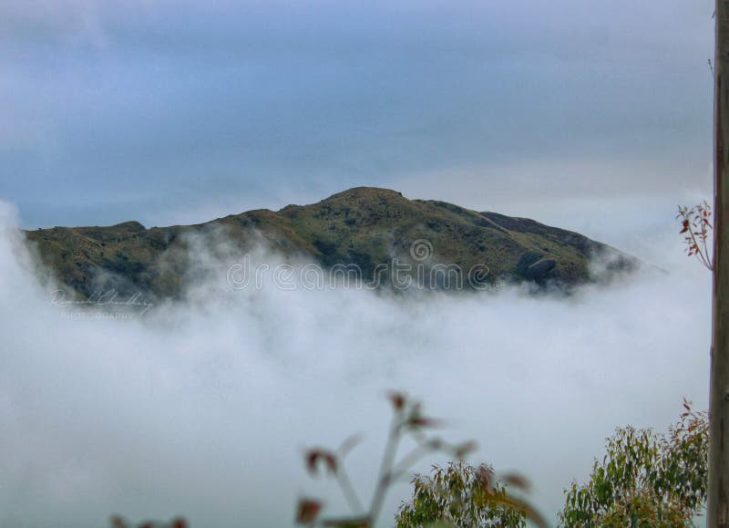 Mountain Top View between Clouds Looking Awesome Stock Photo - Image of ...