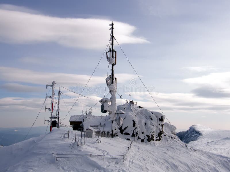 Meteorological Station on the Arctic Glacier Stock Image - Image of ...
