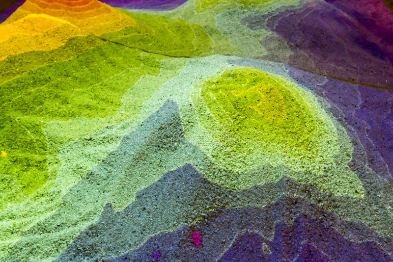 Mountain Topography Map in Sand Stock Image - Image of texture, diagram ...
