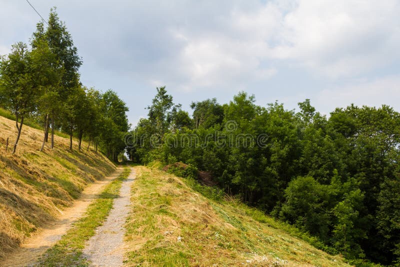 Mountain Trail on Alps in Spring Time Stock Photo - Image of background ...