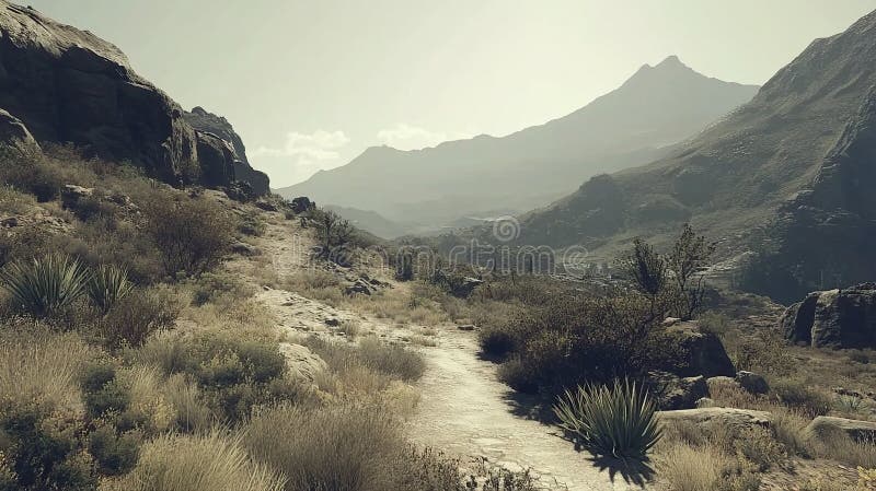 Mountain Trail Path Desert Landscape Scenic Hike Stock Photo - Image of ...