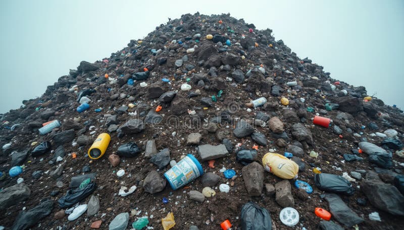 Mountain of Trash Waste. Environmental Pollution Concept. Landfill with ...