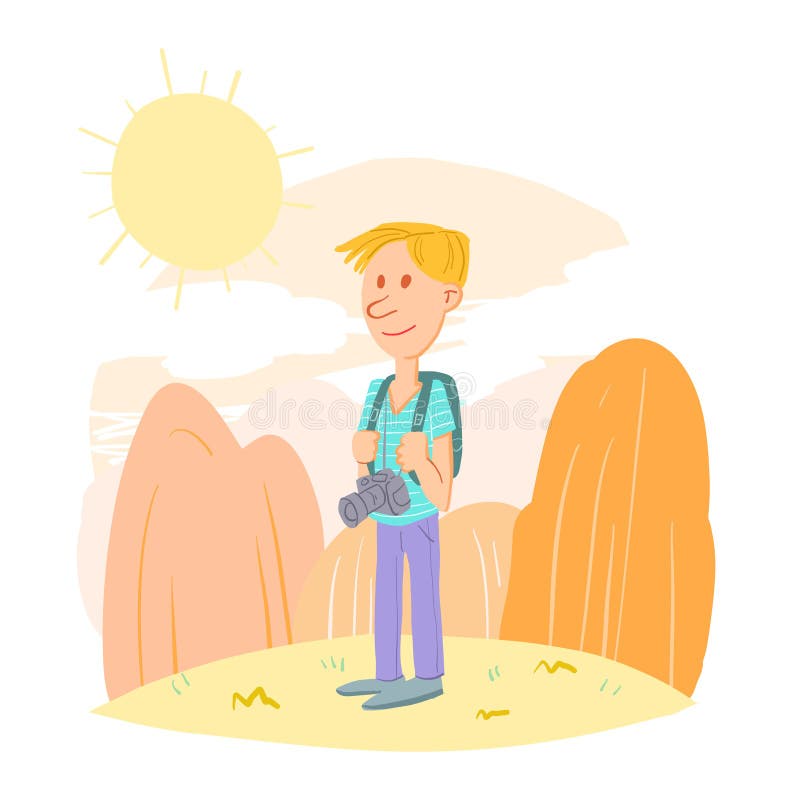 Mountain Travel Adventure. Hand Drawing Background Stock Vector ...