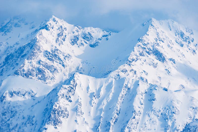 Mountain Under the Snow and Ice at Winter Stock Image - Image of scene ...