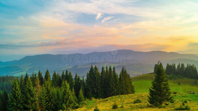 The Mountain Valley on Background of Sunset Stock Video - Video of ...
