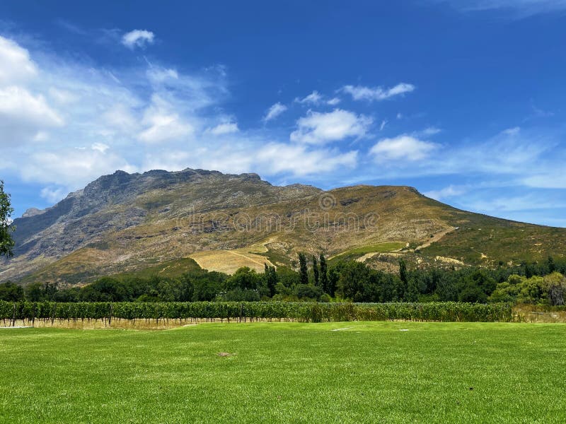 Mountain and Valley with Flat Field in Front Stock Photo - Image of ...