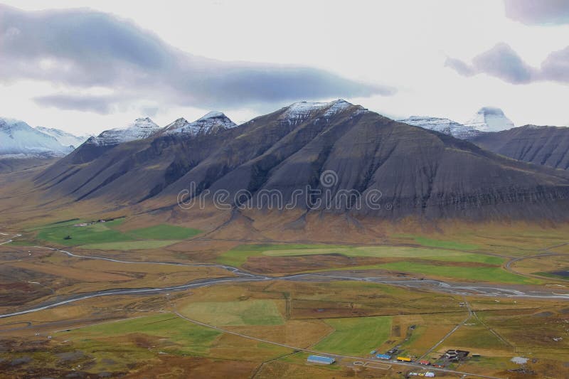The Mountain Valley in Iceland Stock Photo - Image of snow, iceland ...