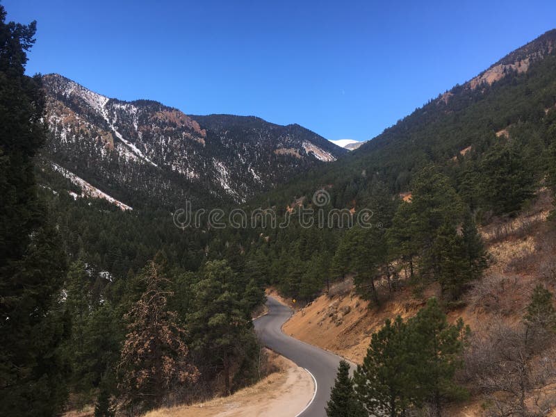 Mountain Valley in Spring with Snow on the Hillsides Stock Photo ...