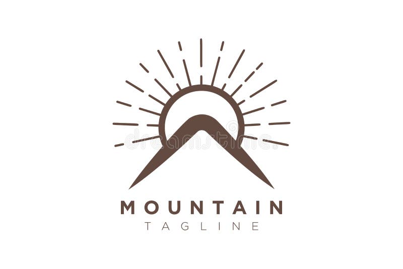 Mountain Vector Design with the Sun Stock Vector - Illustration of ...