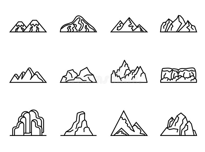 Mountain Vector Icons Set. Thin Line Style Stock Vector Stock Vector ... Mountain Vector Icons Set. Thin Line Style Stock Vector Stock Vector ...