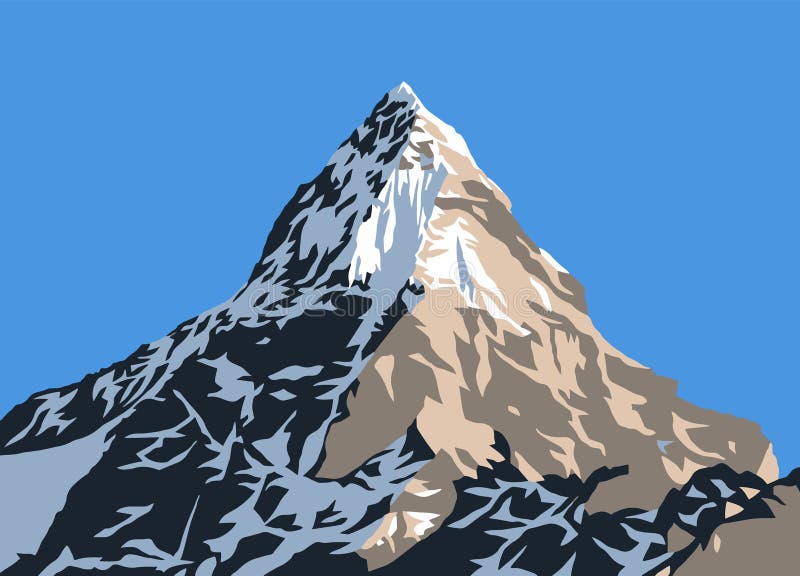 Mountain Vector Illustration, Himalayas Mountains, Beautiful Peak Stock ...