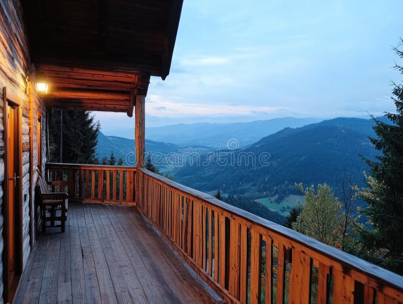 Mountain view from balcony stock image. Image of natural - 379183595