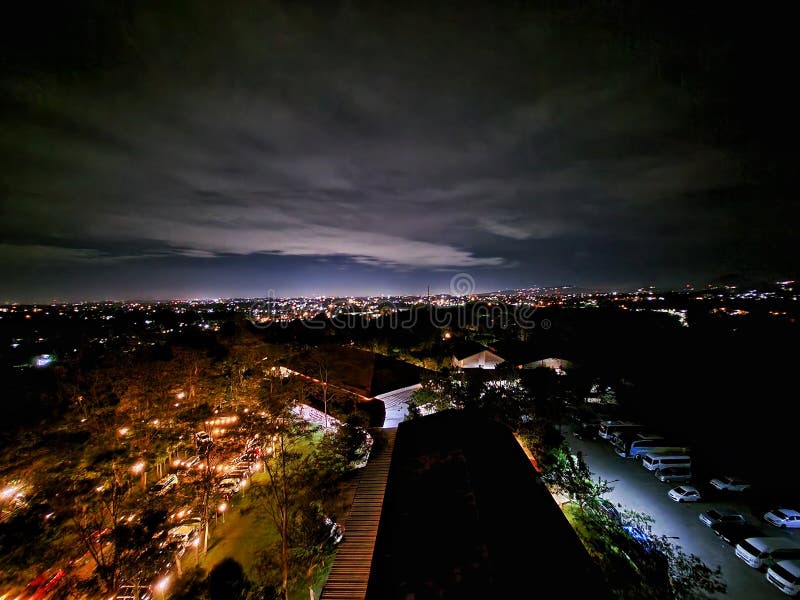 Mountain View at Bogor Night. Landscape. Stock Image - Image of ...