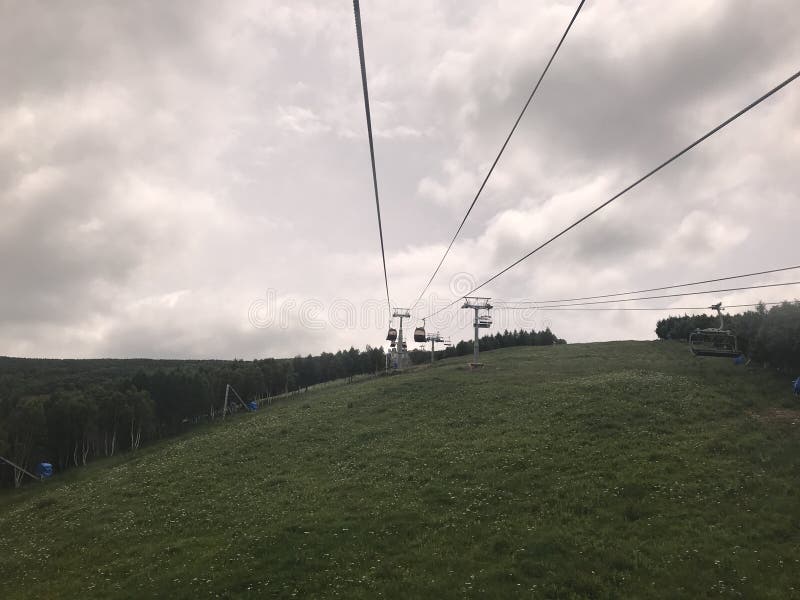 Mountain View with the Cable Car Tracks Stock Photo - Image of cable ...