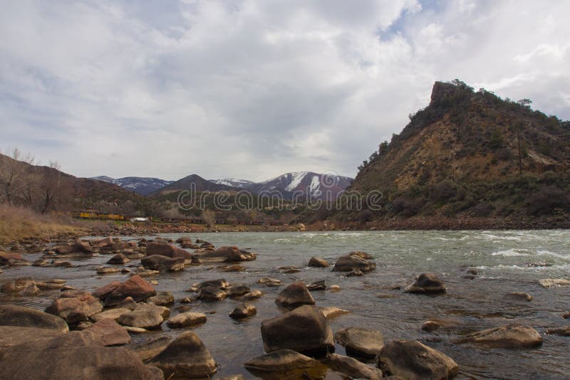 Mountain View with Colorado River Stock Photo - Image of clear, beauty ...
