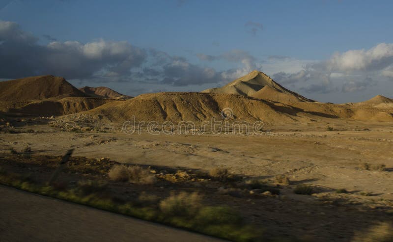 Valley View in the Desert at Sunset, Israel Stock Photo - Image of ...