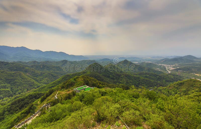 Mountain View from the Great Wall of China. Stock Photo - Image of ...