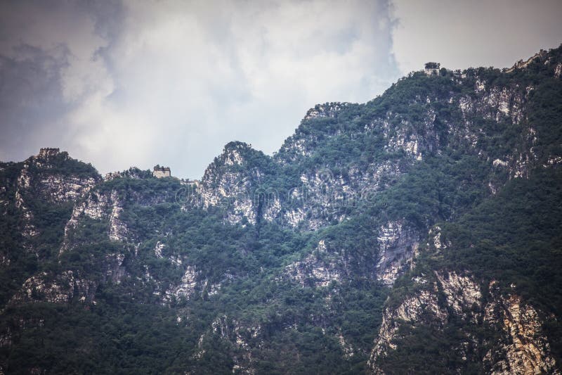Mountain View from the Great Wall of China. Stock Photo - Image of ...